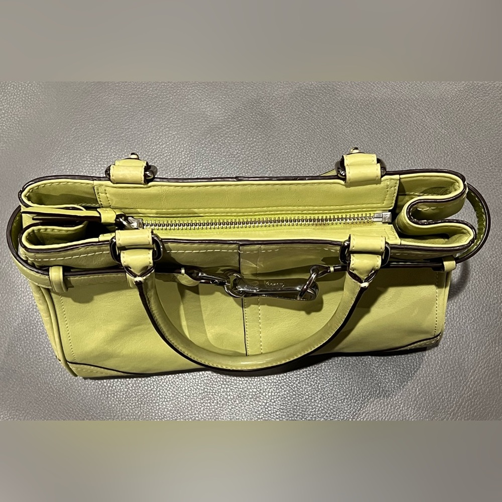 Rare Coach Hampton Light Green Leather Purse Satchel … - Gem